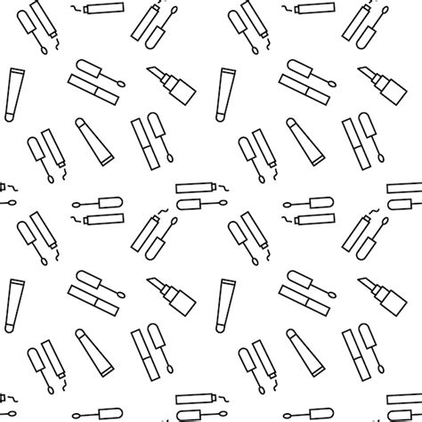 Premium Vector Seamless Vector Repeating Pattern Of Various Cosmetics For Lips Is Made Of Line