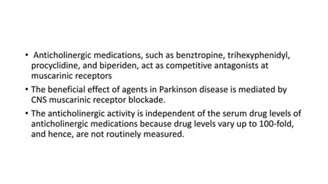 Anticholinergic Agents In Psychiatry Pptx Brain And Nervous System
