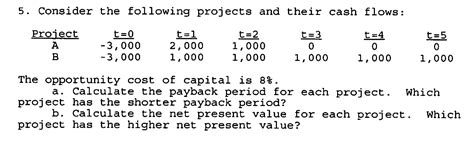 Solved Consider The Following Projects And Their Cash Chegg