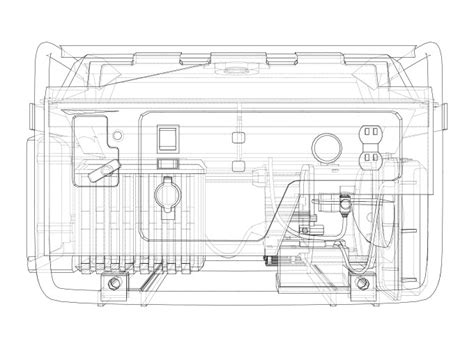 Portable Generator In Line Design Royalty Free Vector Image