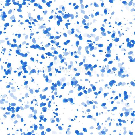 Elegant Blue Small Bubbles Or Oval Shapes Seamless Pattern On White