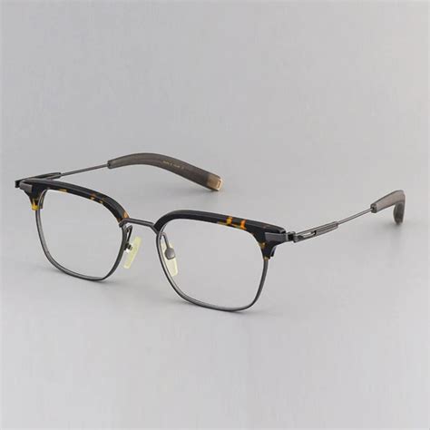 Aissuarvey Titanium Acetate Full Horn Rim Rectangular Frame Mens