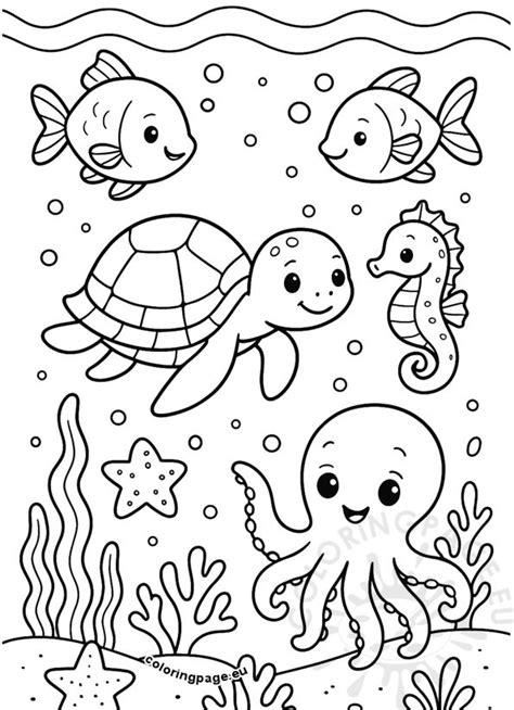 Underwater Ocean Coloring Page
