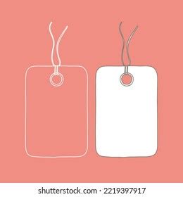 Outline Paper Label String Mockup Empty Stock Vector Royalty Free