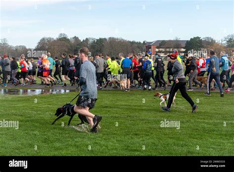 People Taking Part In Rushmoor Parkrun A Regular Saturday Running