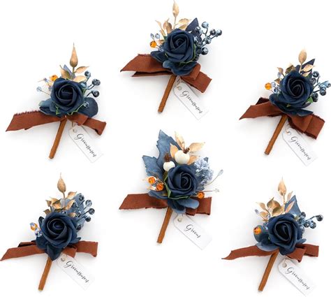 Lings Moment Boutonniere For Men 6pcs Groom Groomsmen