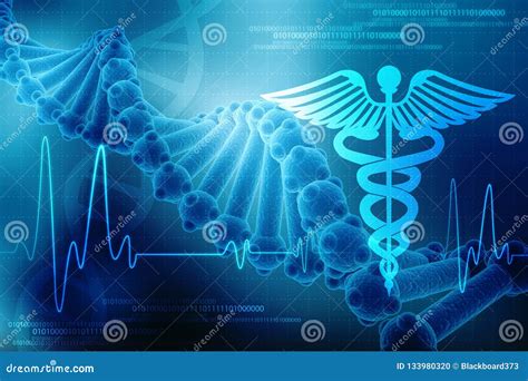 Concept Of Biochemistry With Dna Molecule Isolated In White Background 3d Rendering Stock Image