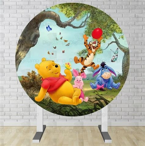 Painel Redondo Sublimado Ursinho Pooh PNR