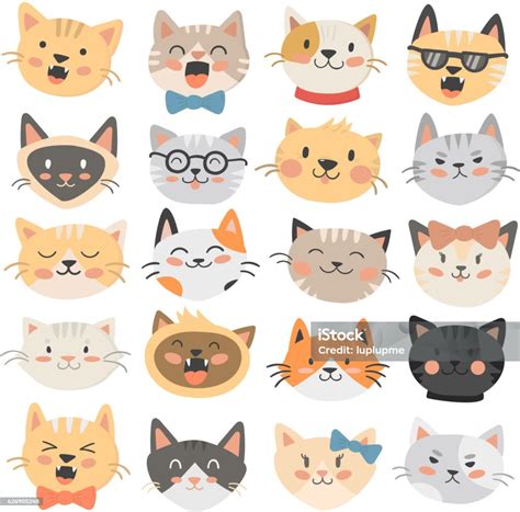 White Cat Squished Face Clipart