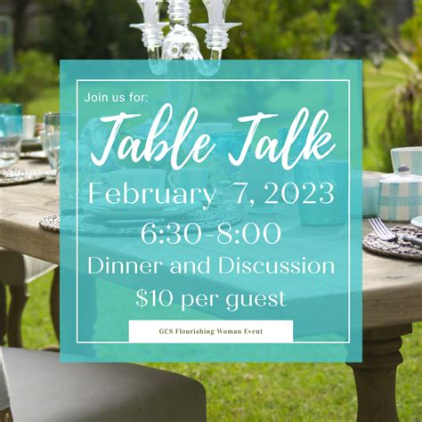 Table Talk A Gcs Flourishing Woman Event Gaston Christian School