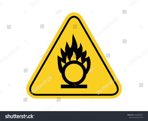 Isolated Oxidizing Agent Common Hazards Symbols Stock Vector Royalty