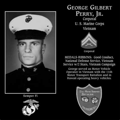 Corporal George Gilbert Perry Jr Mt Soledad Virtual Plaque