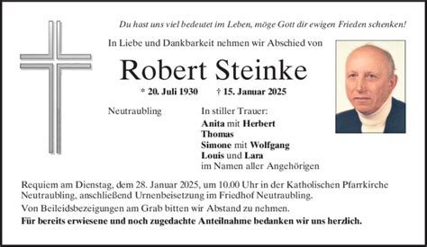 Traueranzeigen Von Robert Steinke Mittelbayerische Trauer