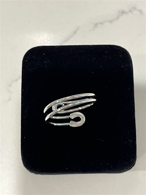 Safety Pin Ring Adjustable Stainless Steel Elegant Style Etsy