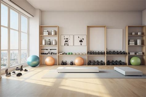 清新的瑜伽室装修效果图摄影图片 花瓣网