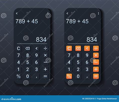 Interface Dapplication Calculatrice Smartphone Avec Conception D