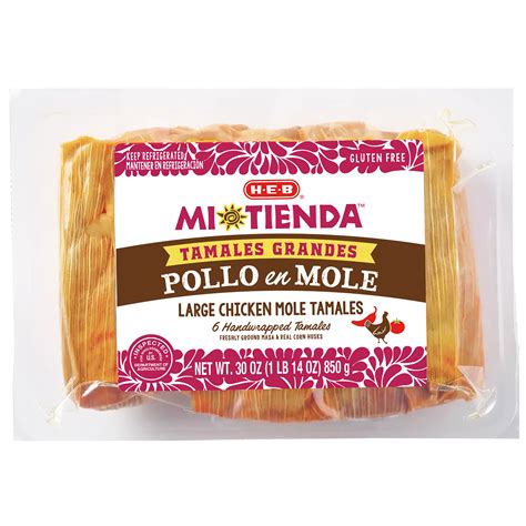 H E B Mi Tienda Tamales Grandes Pollo En Mole Chicken Mole Shop