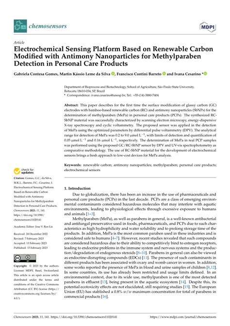 Pdf Electrochemical Sensing Platform Based On Renewable Carbon