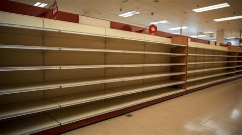 Premium Ai Image Empty Shelves In Store Food Shortage Hunger War And