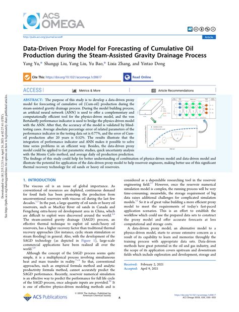 pdf data driven proxy model for forecasting of cumulative oil
