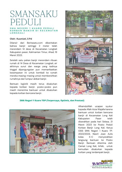 SMANSAKU PEDULI SMA Negeri Kuaro