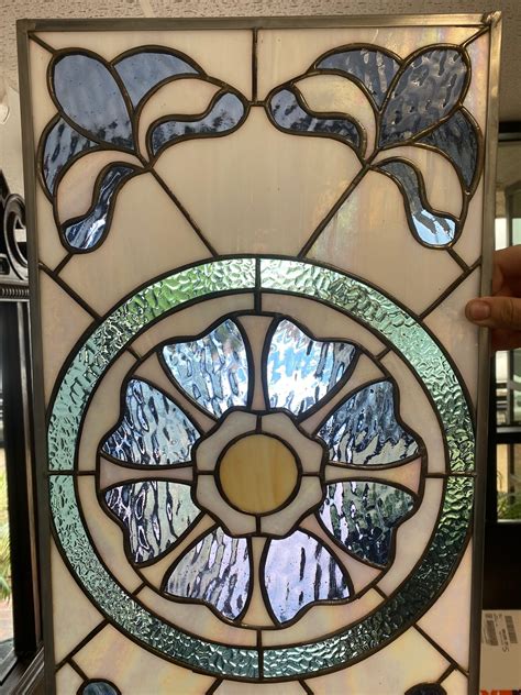 Victorian Flower Stained Glass Window Panel
