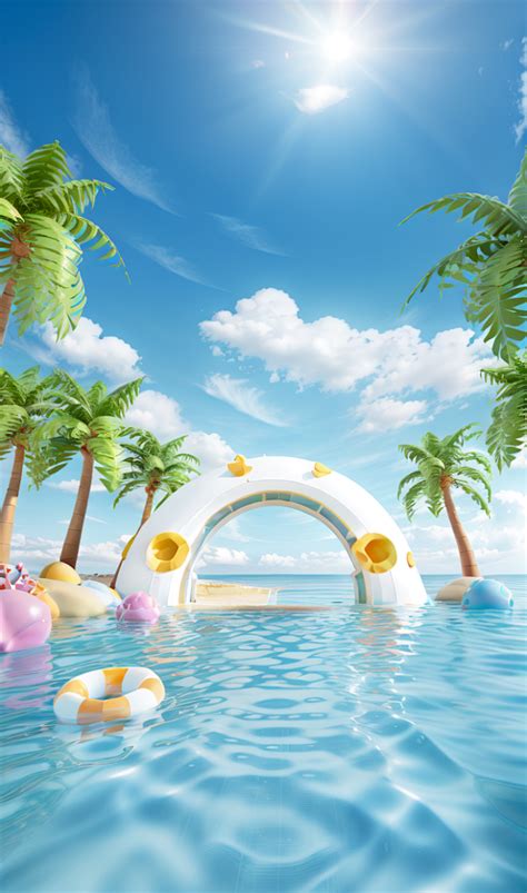 夏季海边背景 7