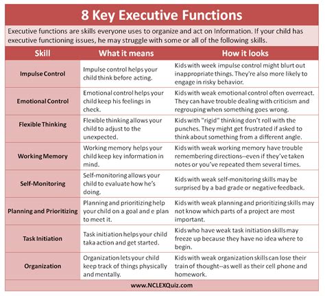 Executive Function Handout At Donald Pepper Blog