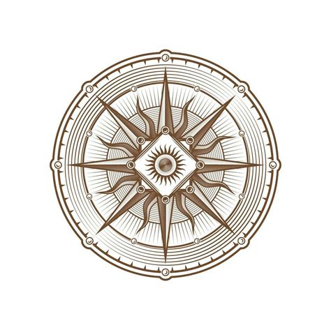 Vintage Compass Wind Rose Medieval Nautical Sign 23518888 Vector Art