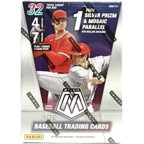 2021 Panini Mosaic Baseball 7 Pack Blaster Box Green Parallels