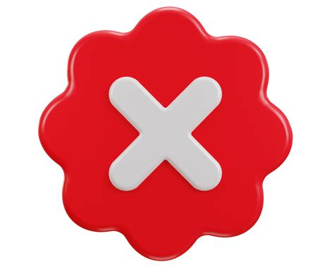 Cross Icon Rejection Symbol 3d Icon 34759517 Png