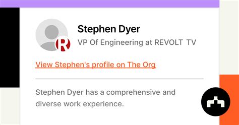 Stephen Dyer Vp Of Engineering At Revolt Tv The Org