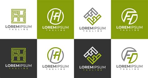Premium Vector Modern Line Letter F H Fh Logo Design Template