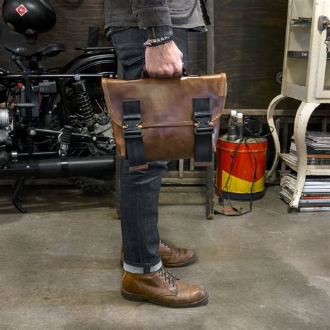 Recon Mini Messenger Bag Horween Brown Cavalier Whiskey Leather Defy