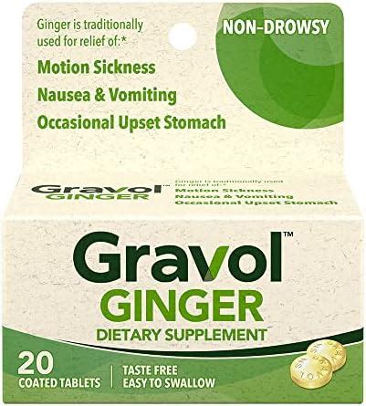 Gravol Ginger Tablets For Upset Stomach And Nausea 20ct