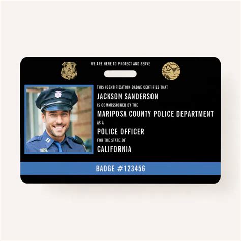 Personalized Police Officer Law Enforcement Id Badge Zazzle