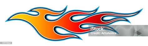 Balap Api Mobil Stiker Suku Api Mobil Stiker Api Api Tato Vektor Seni
