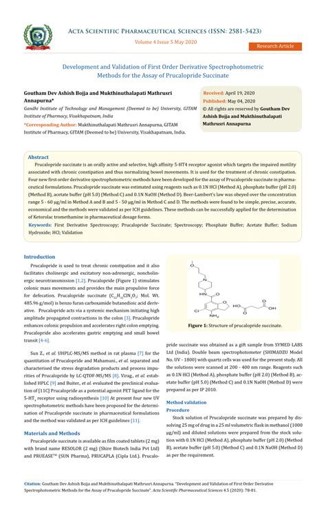 Pdf Development And Validation Of First Order Derivative