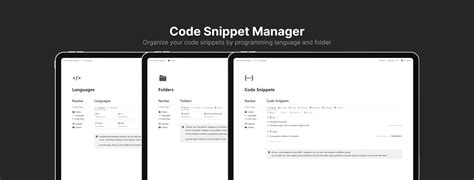 Code Snippet Manager Prototion Buy Notion Template