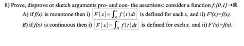 solved 8 prove disprove or sketch arguments pro and con