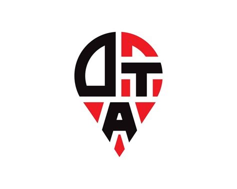 Premium Vector Dta Letter Location Shape Logo Design