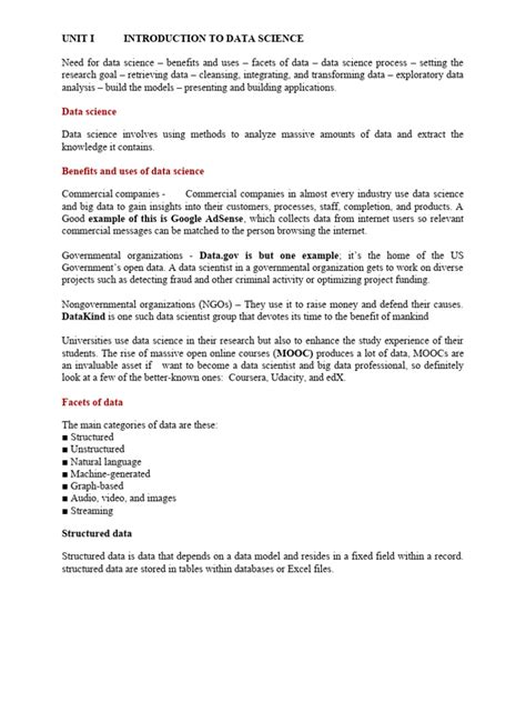 unit 1 pdf data data science