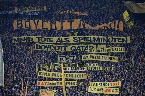 Bundesliga Fans Stage Mass Protests Against FIFA World Cup In Qatar