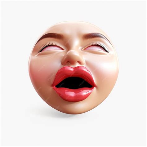 Premium Ai Image Face Blowing A Kiss Emoji On White Background High