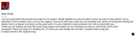 Arijit Singh In Facebook Post Ashamed Of Tweaked Voice In Wajah Tum Ho