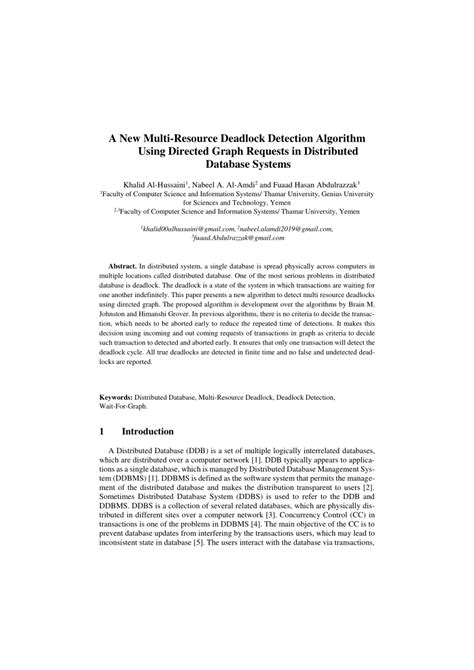 Pdf A New Multi Resource Deadlock Detection Algorithm Using Directed Graph Requests In