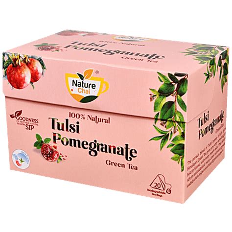 Buy Nature Chai Tulsi Pomegranate Green Tea Biodegradable Pyramid