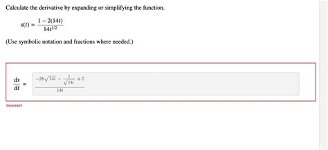 Solved Calculate The Derivative By Expanding Or Simplifying