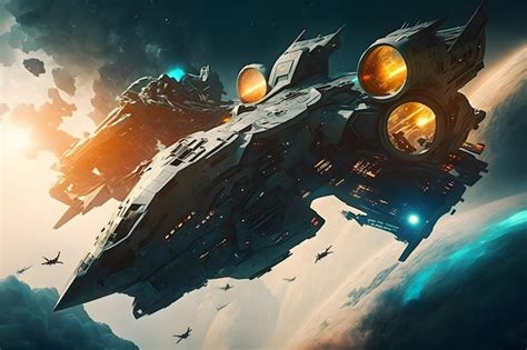 Premium Ai Image Futuristic Scene With Astronauts In Space Exploring