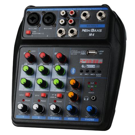 Buy DJ Audio Mixer DJ Mixers 4 Channel Sound Board With Bluetooth NEW